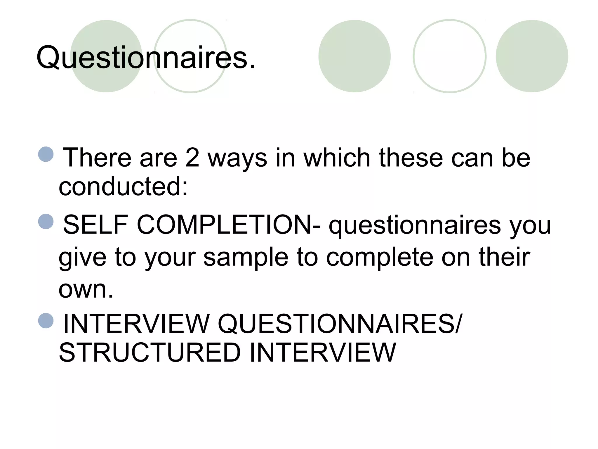 Questionnaires | PPT