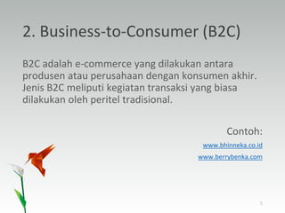 Jenis-Jenis E Commerce & Contohnya | PPTX