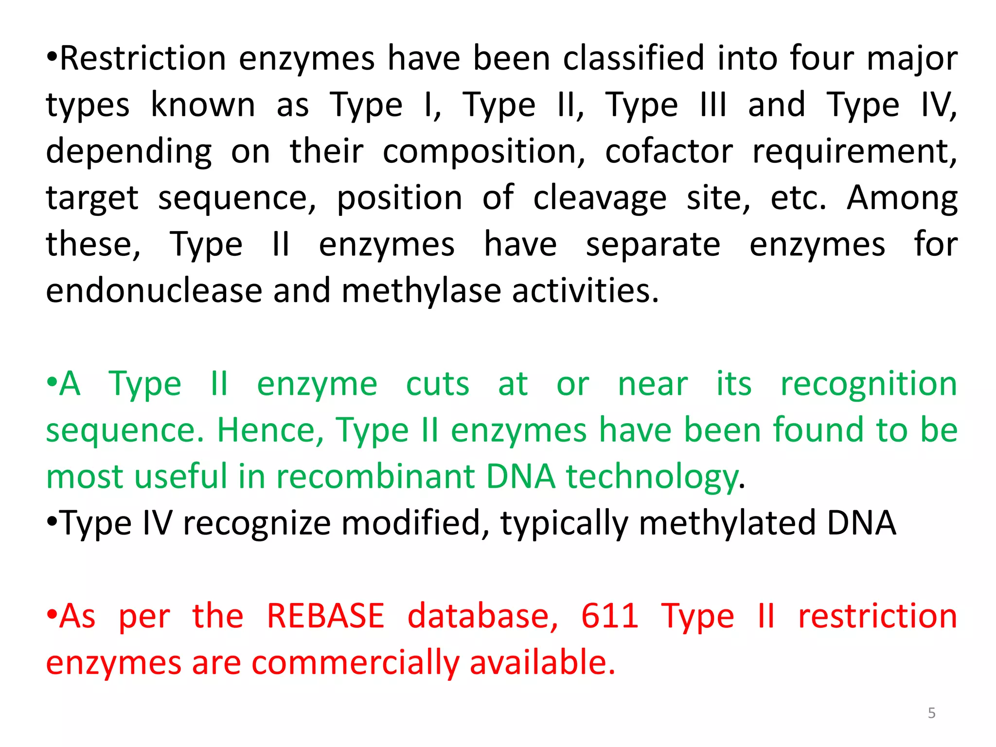 L9. restriction endonucleases | PPTX