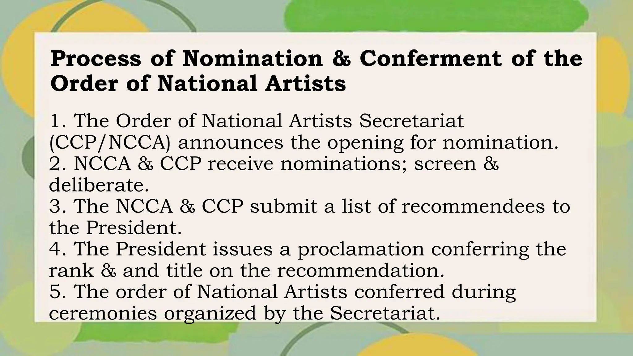 L9.4 Nomination and Conferment of the Order of the National Artist.pptx