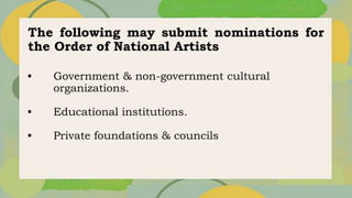 L9.4 Nomination and Conferment of the Order of the National Artist.pptx