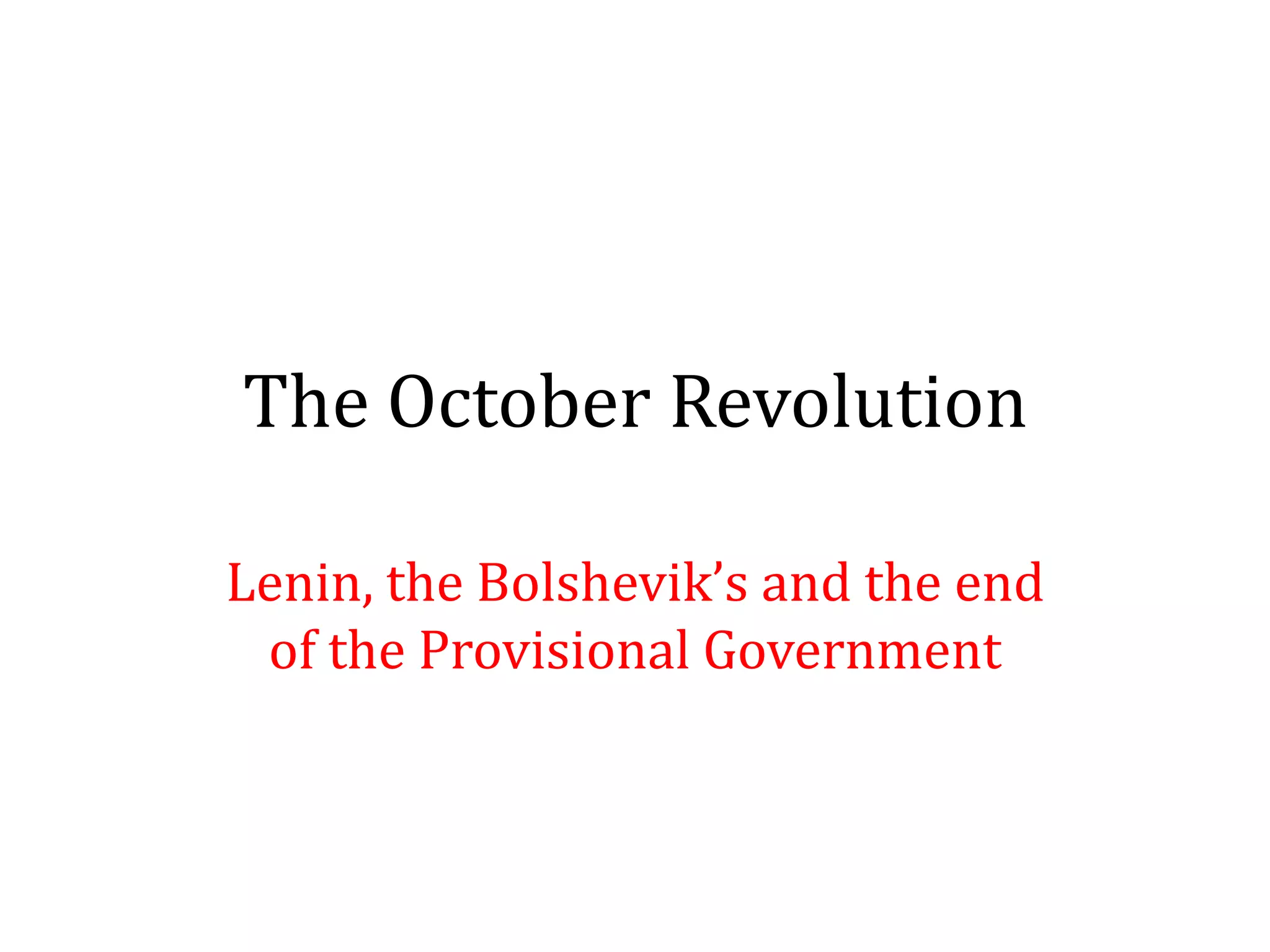 L9 the october revolution | PPTX