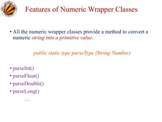 L9 wrapper classes | PPTX | Programming Languages | Computing