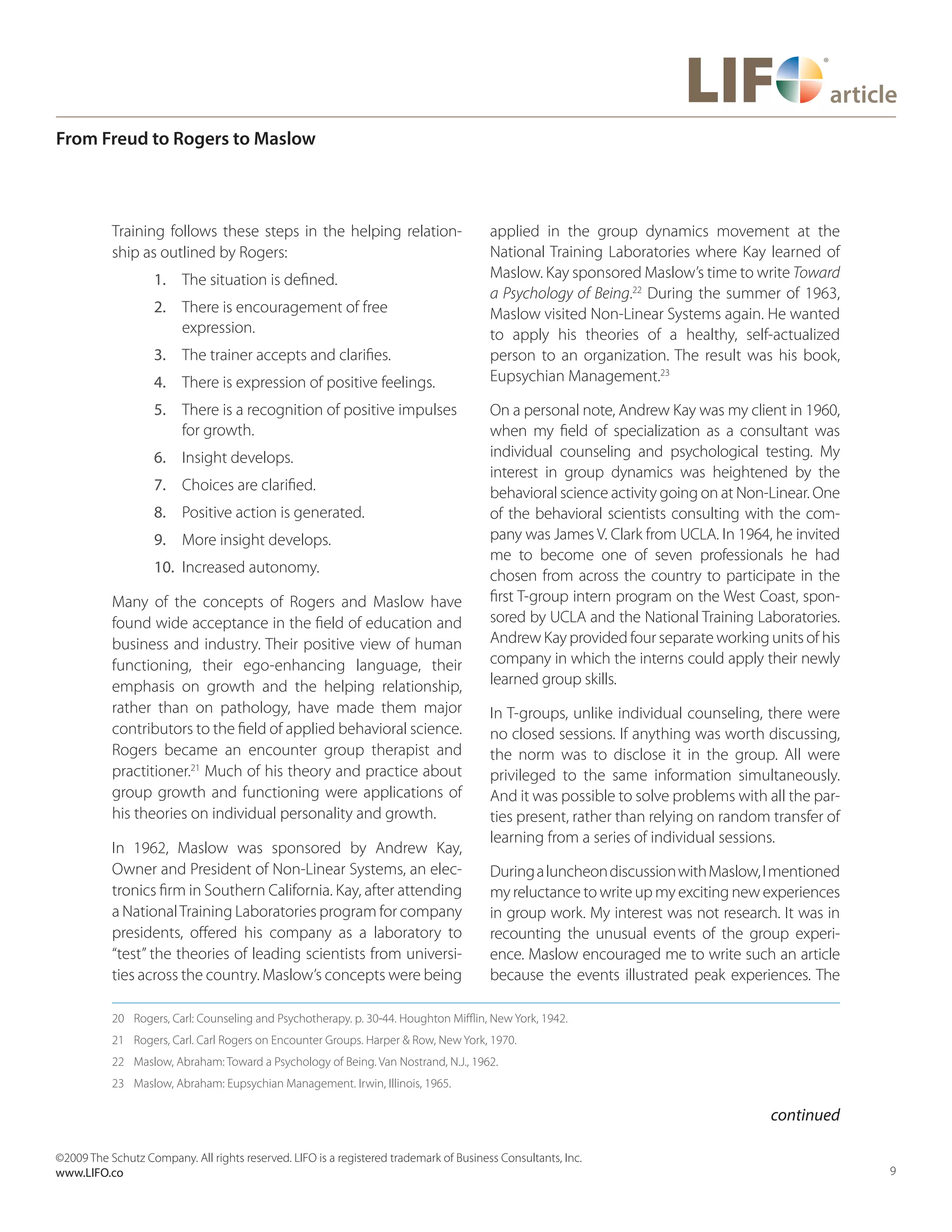 Origins of LIFO Training | PDF