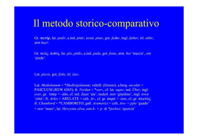 Il metodo storico comparativo | PDF