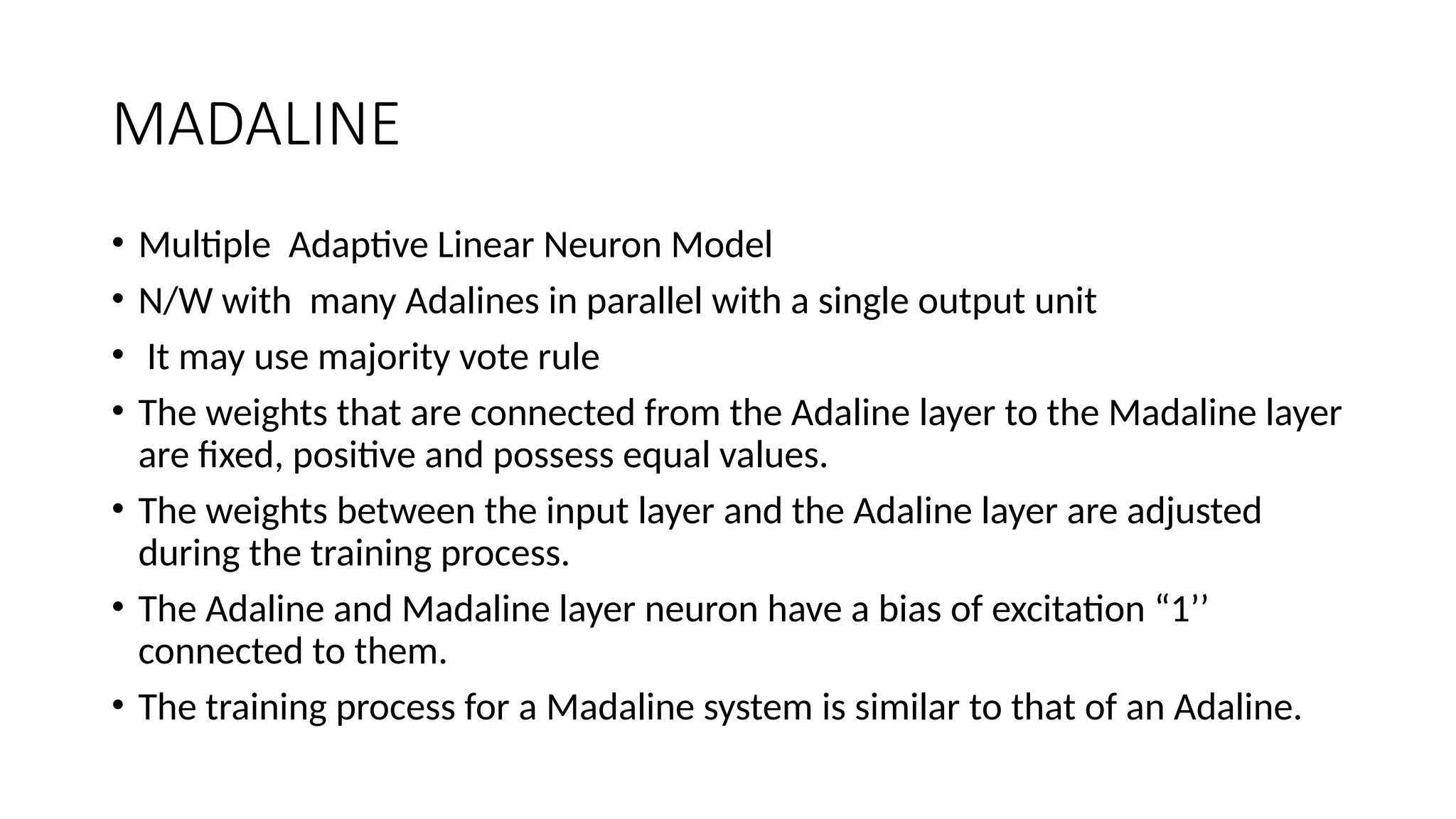 Multiple Adaptive Linear Neural Network | PPTX