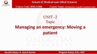 Emergency patient Movement | PDF