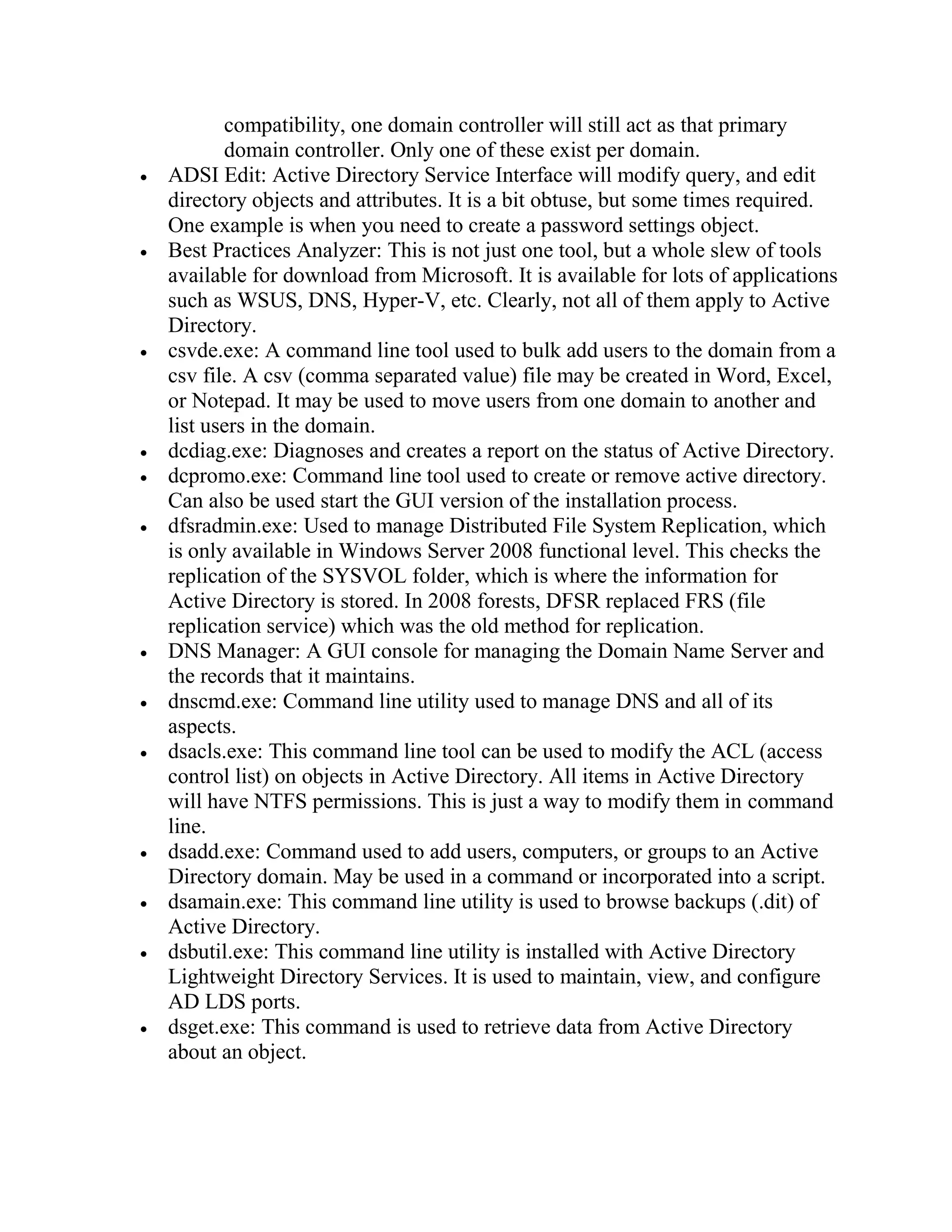 Active directory domain administration tools | DOCX | Operating Systems | Computer Software and ...