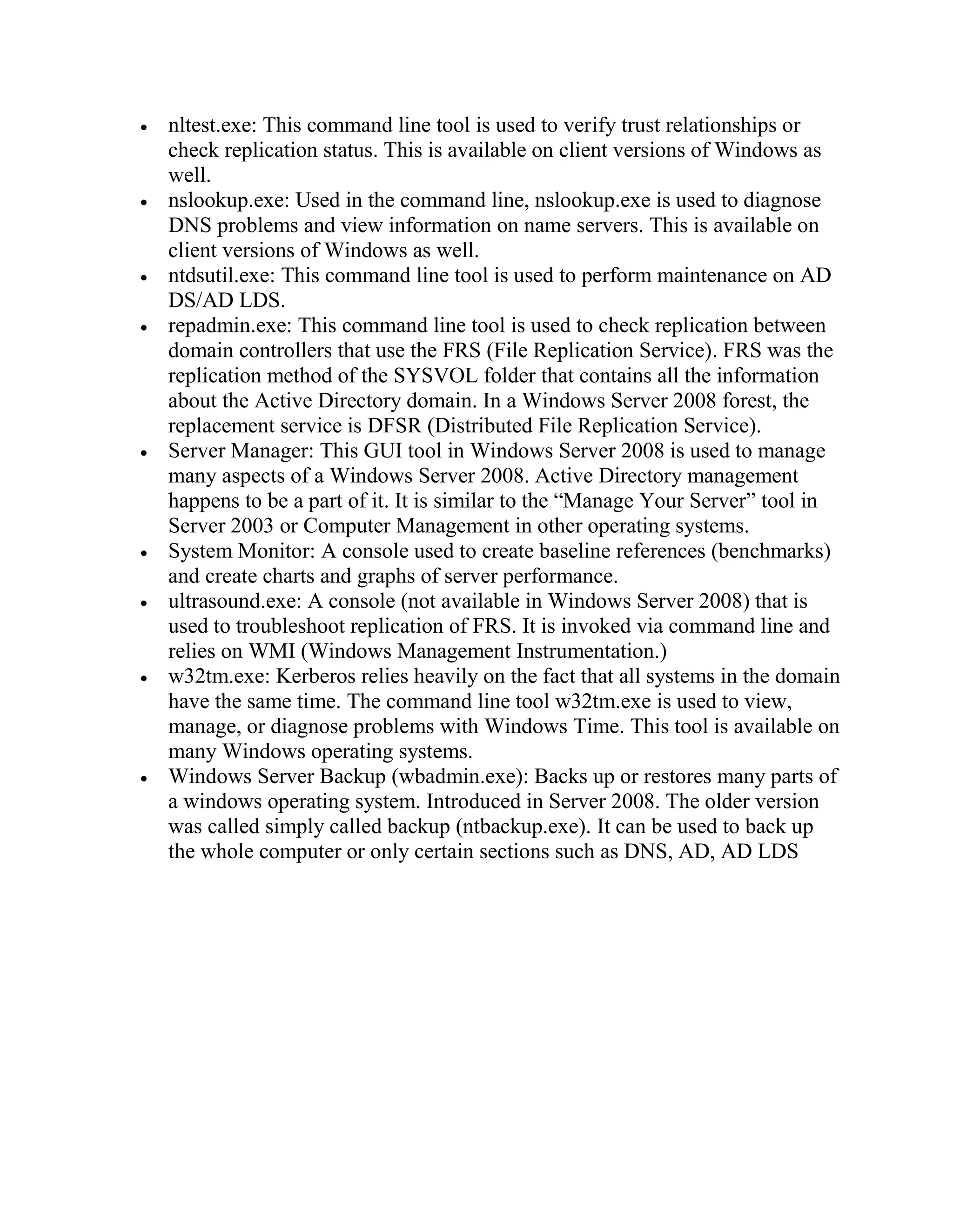 Active directory domain administration tools | DOCX | Operating Systems | Computer Software and ...