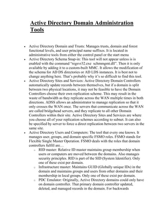Active directory domain administration tools | PDF