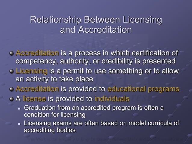 Accreditation and licensing | PPT