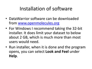 L9 using datawarrior for scientific data visualization | PPTX
