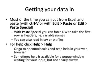 L9 using datawarrior for scientific data visualization | PPTX