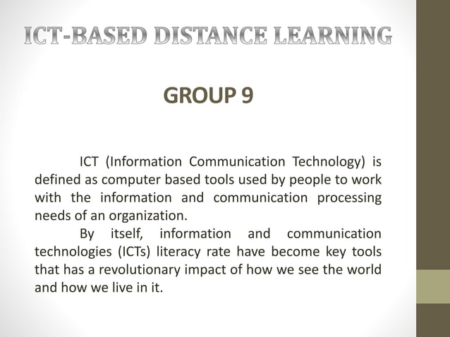 ICT-based distance learning | PPT
