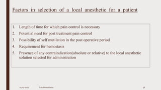 Local anesthesia in endodontics | PPTX