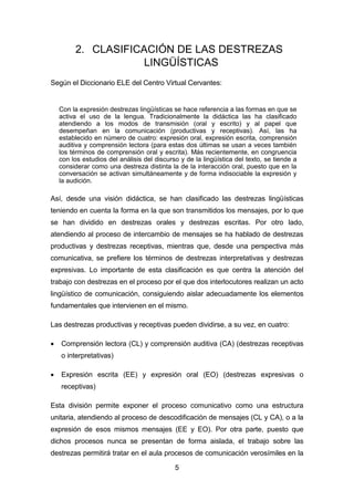 Destrezas orales, integración y tratamiento en el aula de lenguas | PDF