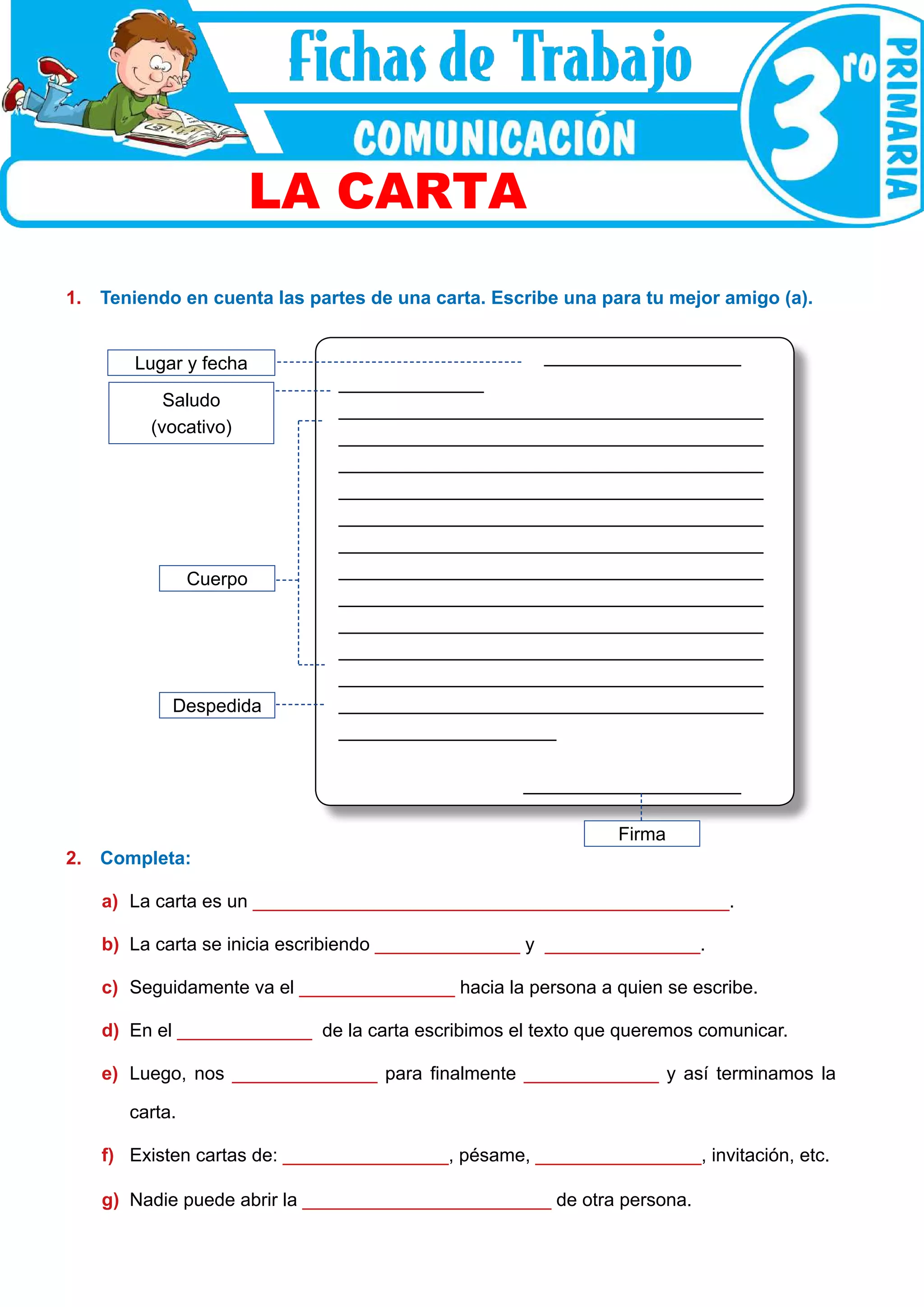 La carta-para-tercer-grado-de-primaria | PDF