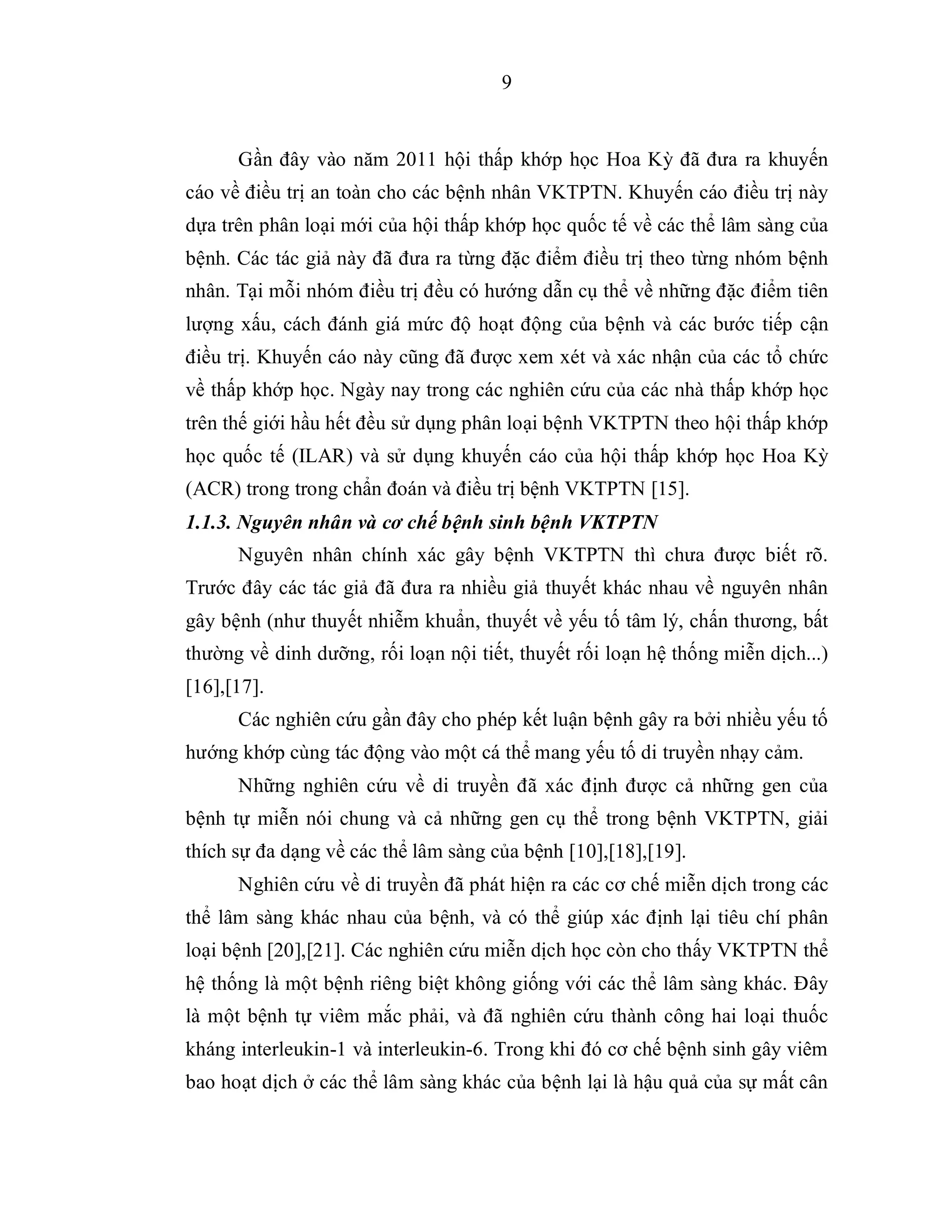 Luận án: Dấu ấn sinh học bệnh viêm khớp tự phát thiếu niên, 9đ | PDF