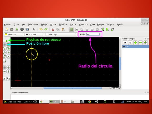La circunferencia en librecad. | PPT