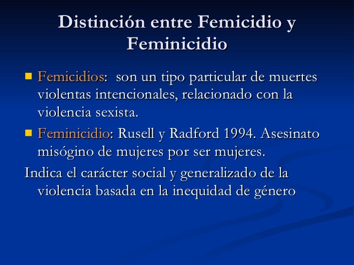 La Construcción Del Concepto De Feminicidio