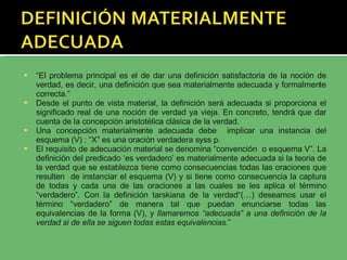 La Definicion Tarskiana De La Verdad | PPT