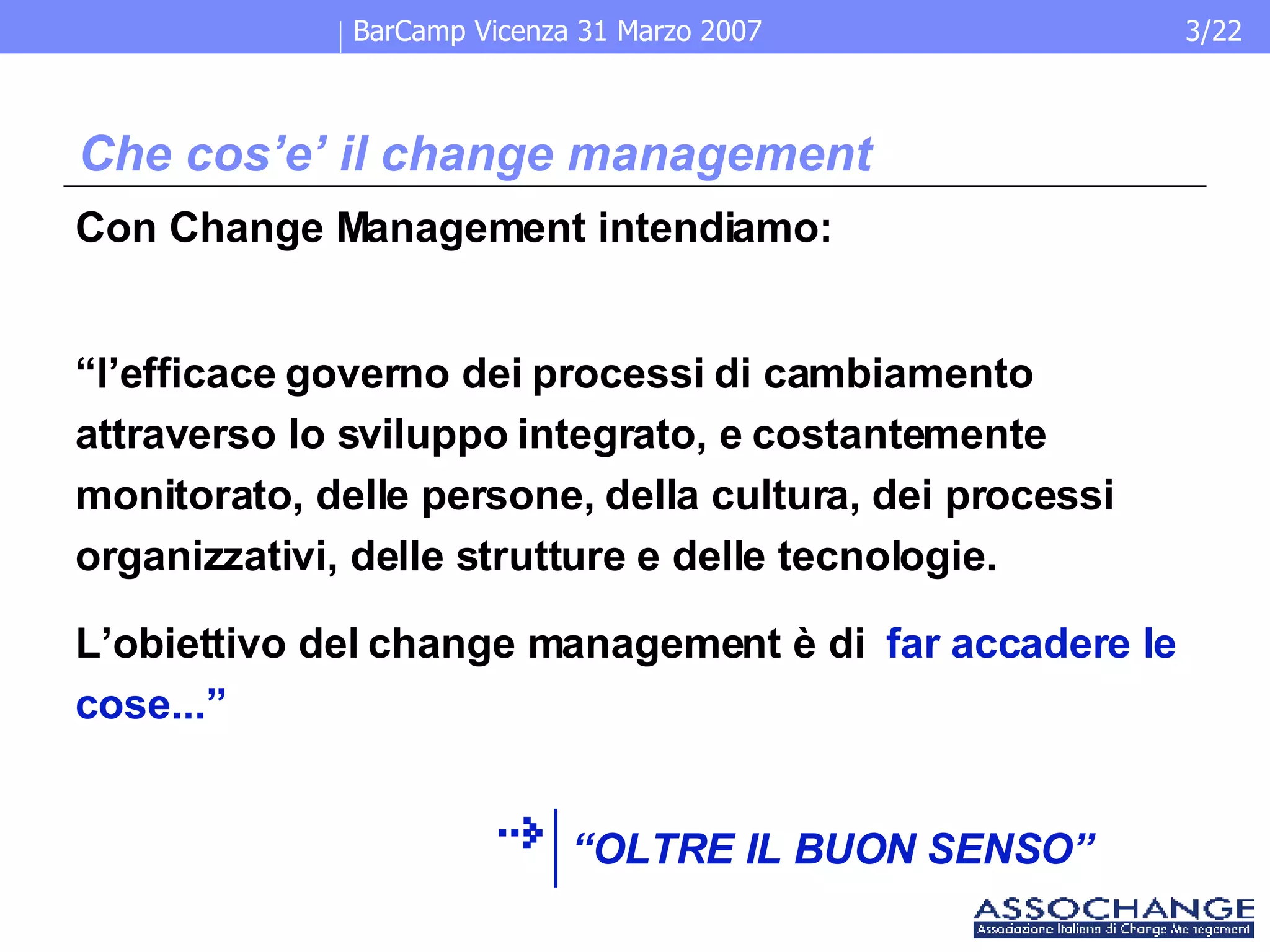 La formazione nel cambiamento | PPT