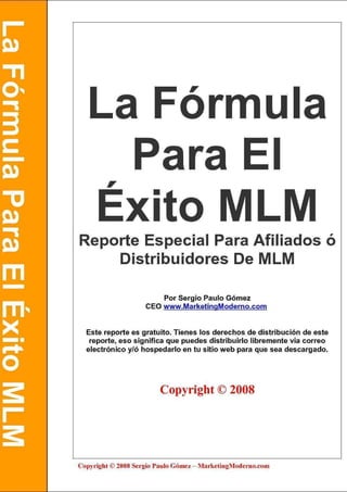 La Fórmula para el Exito en Multinivel (MLM) | PDF