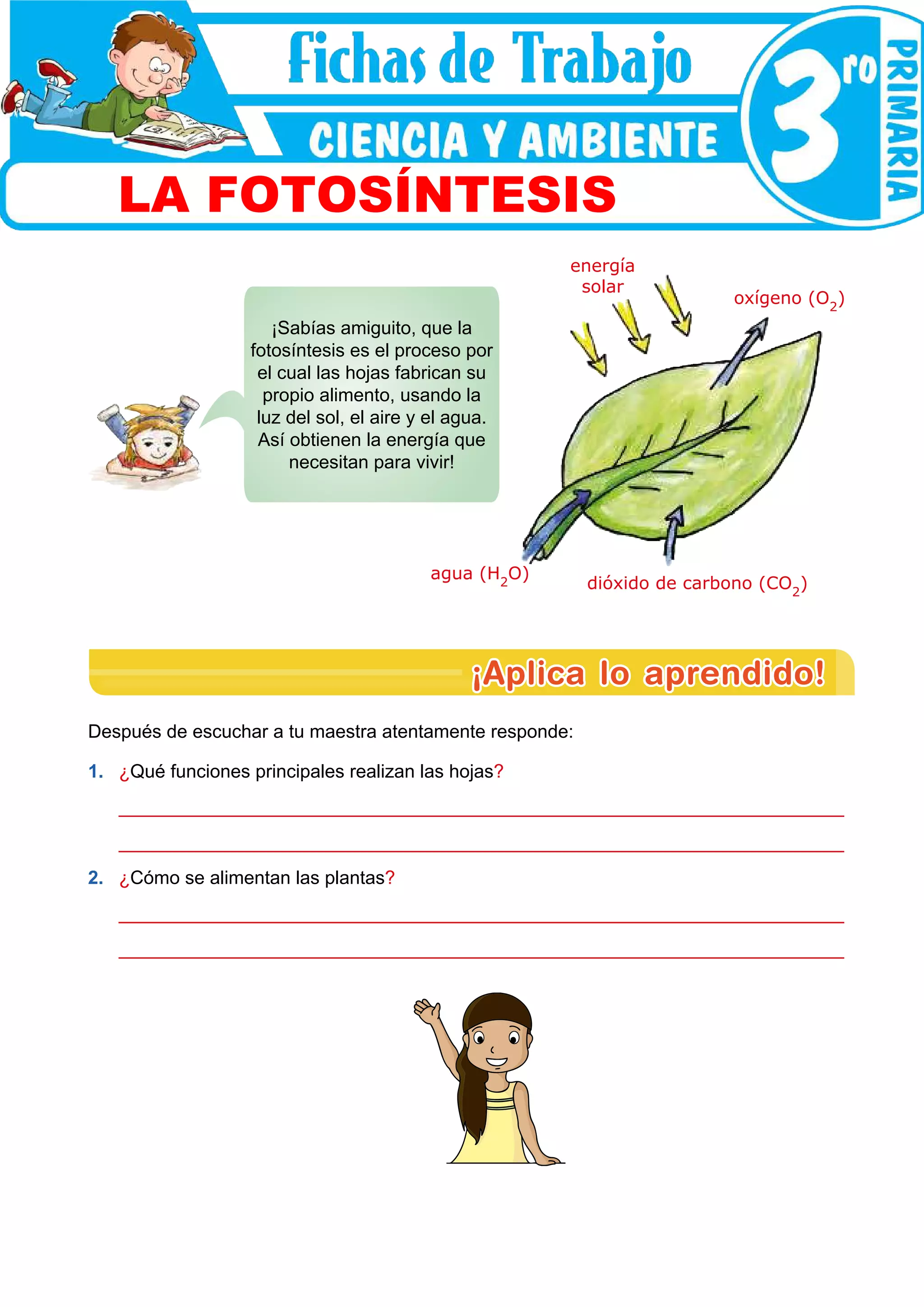 Hojas De Trabajo Sobre Energía Para Tercer Grado