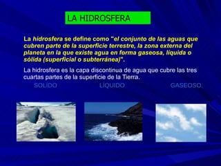 La Hidrosfera | PPT