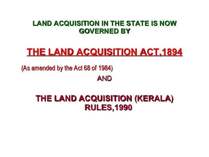Land Acquisition Act 1894