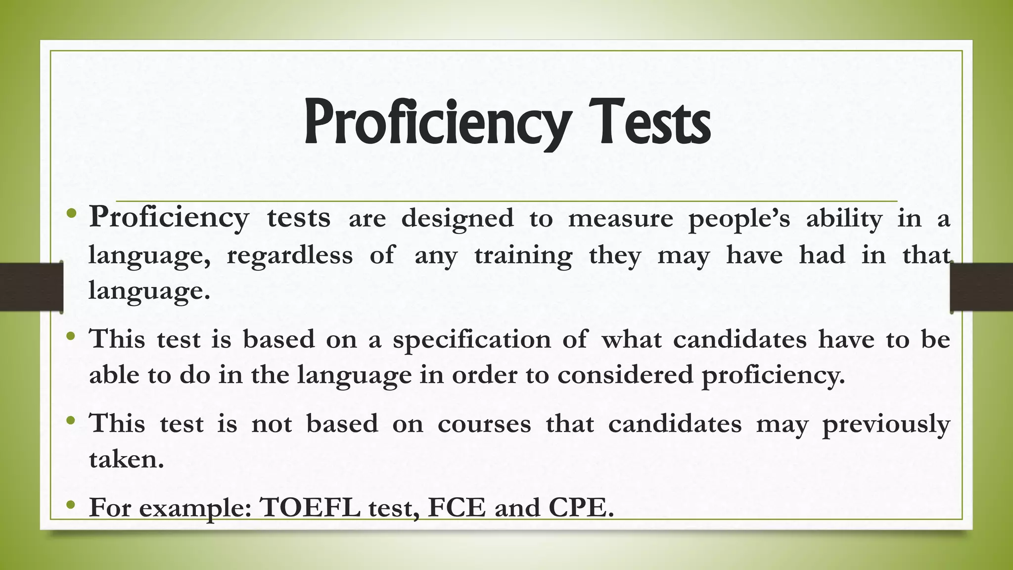 Language Assessment : Kinds of tests and testing | PPTX