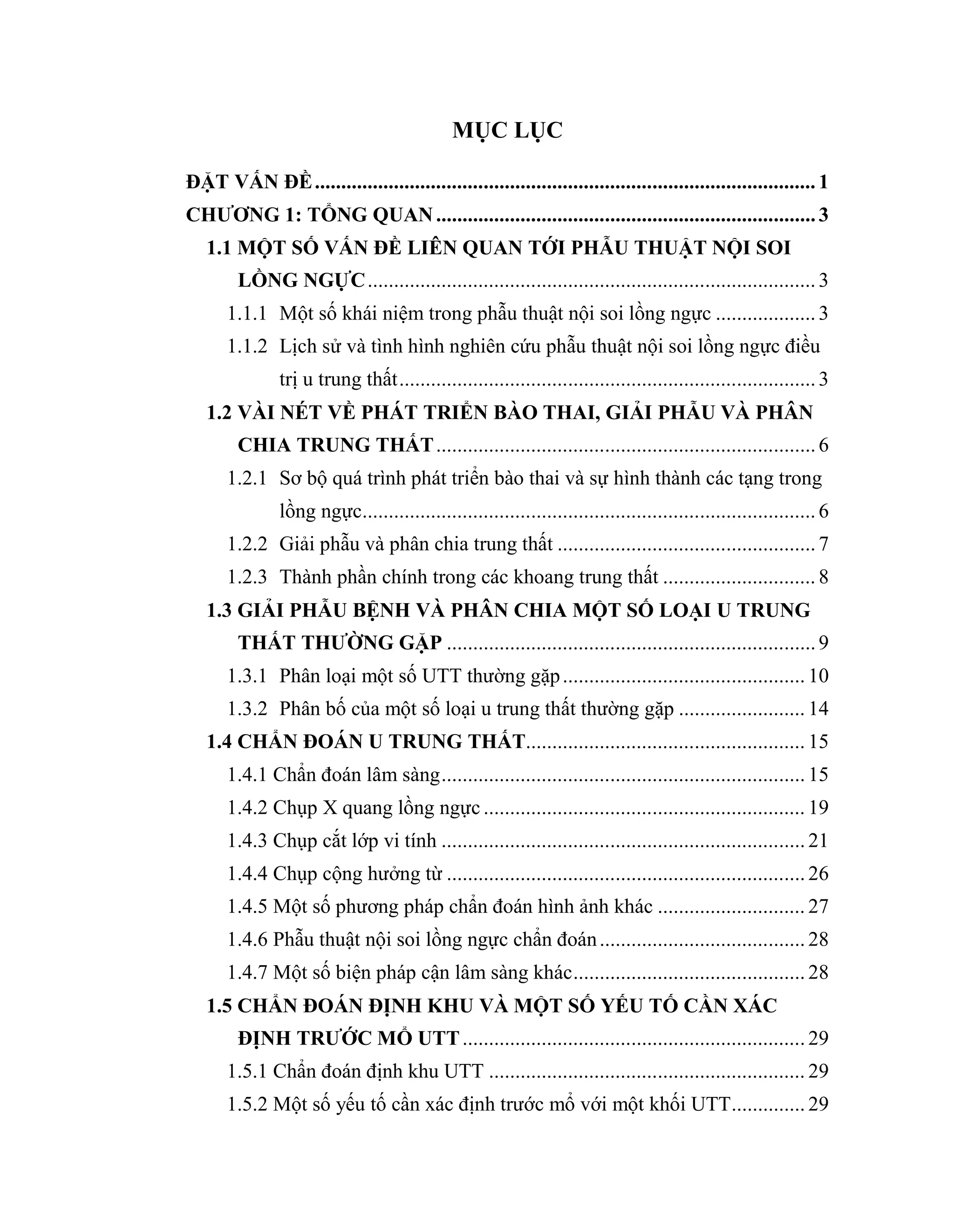 Luận án: Điều trị u trung thất bằng phẫu thuật nội soi lồng ngực, HAY | PDF