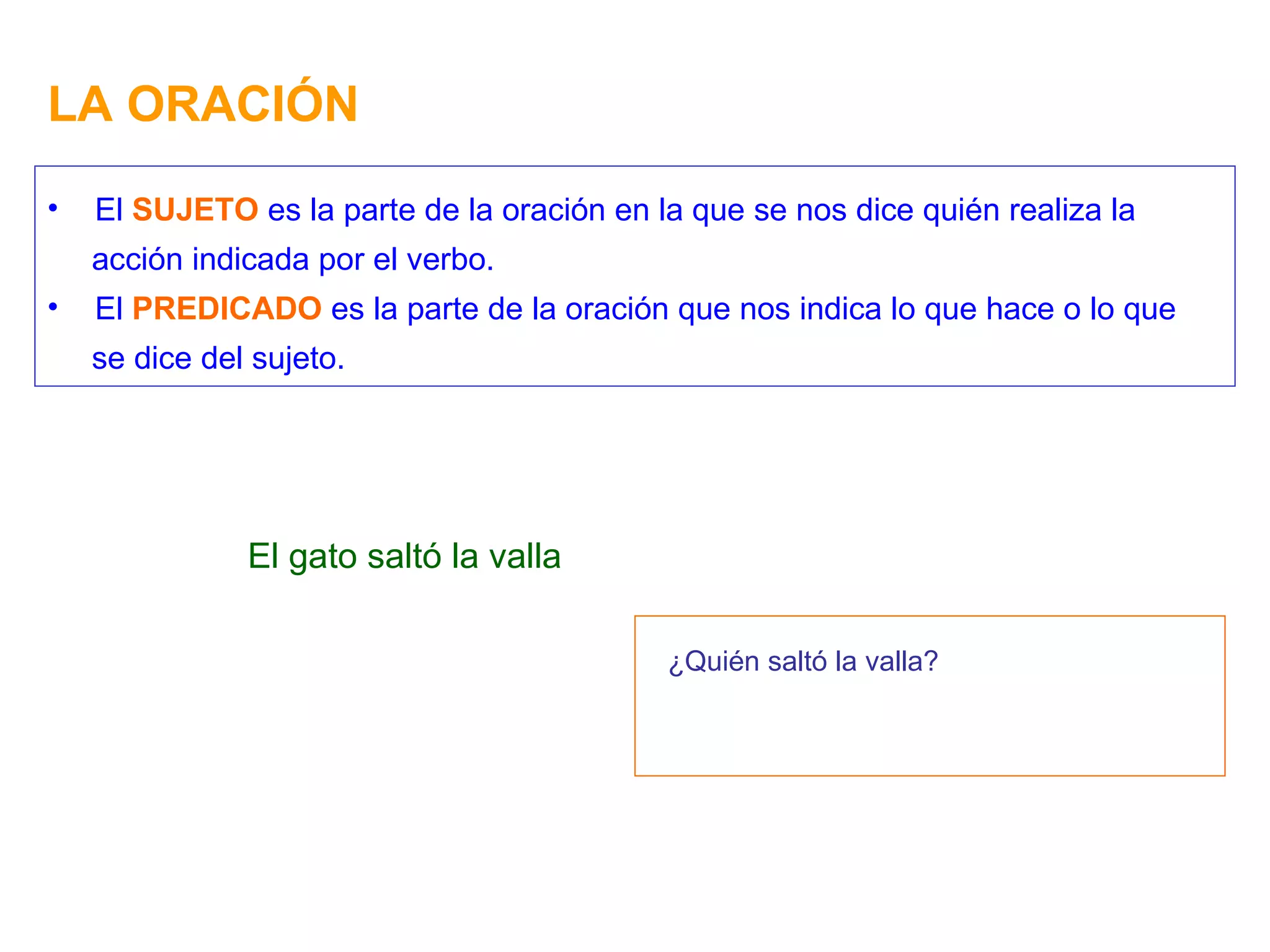 La Oracion Sujeto Y Predicado | PPT