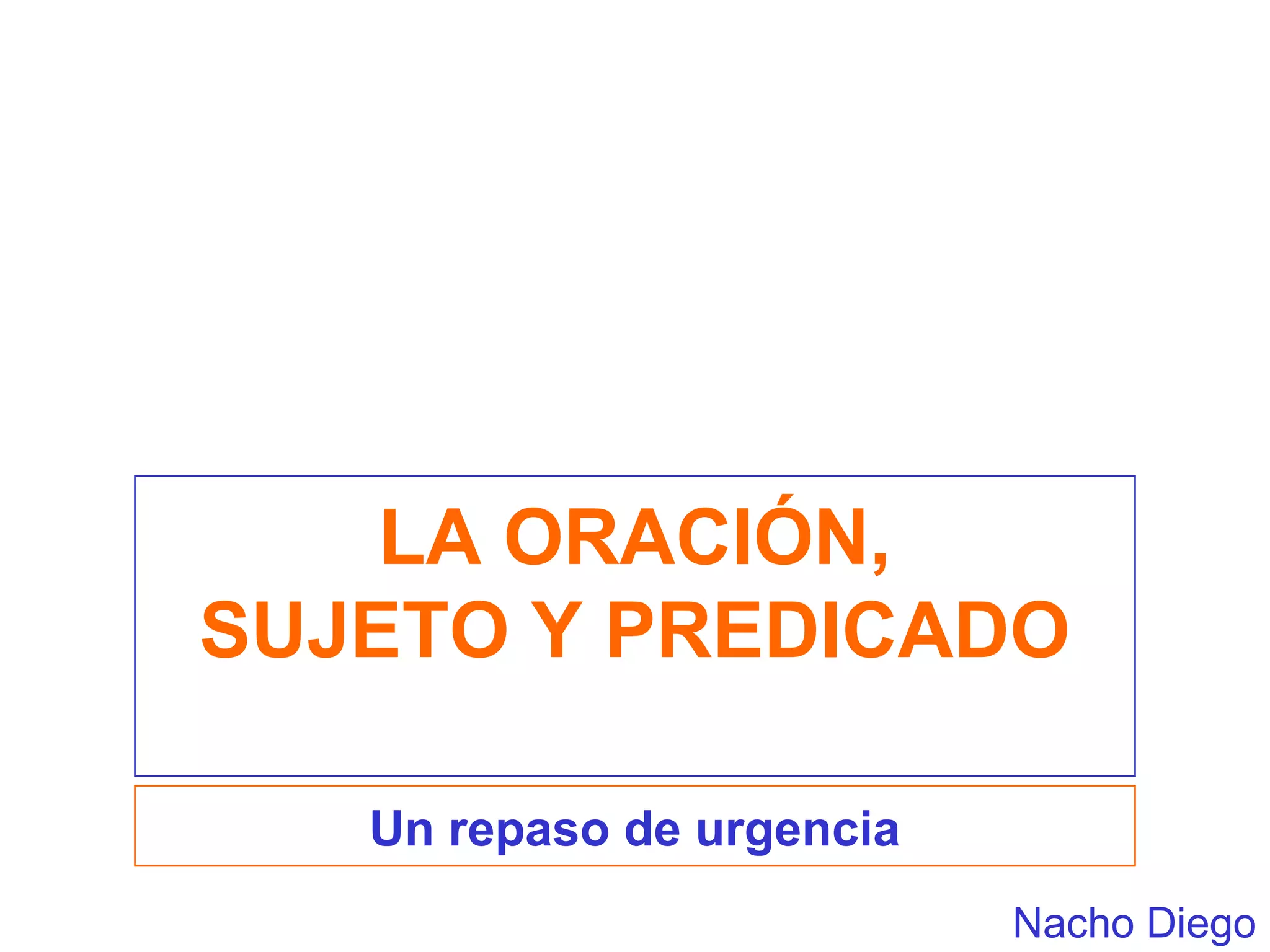 La oracion-sujeto-y-predicado | PPT