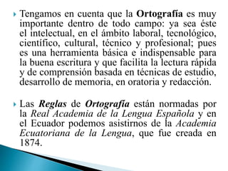 La Ortografía | PPTX