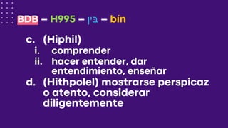 📗 La palabra hebrea bín (instruir) - Entendimiento | PDF