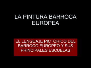 La Pintura Barroca : características generales. El Tenebrismo de ...