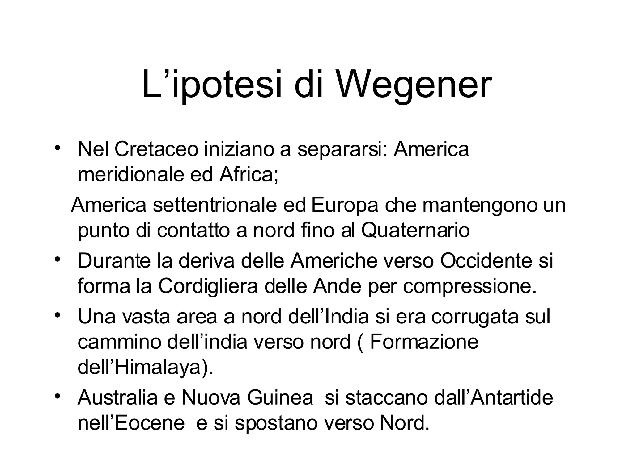 La Teoria Di Wegener | PPT