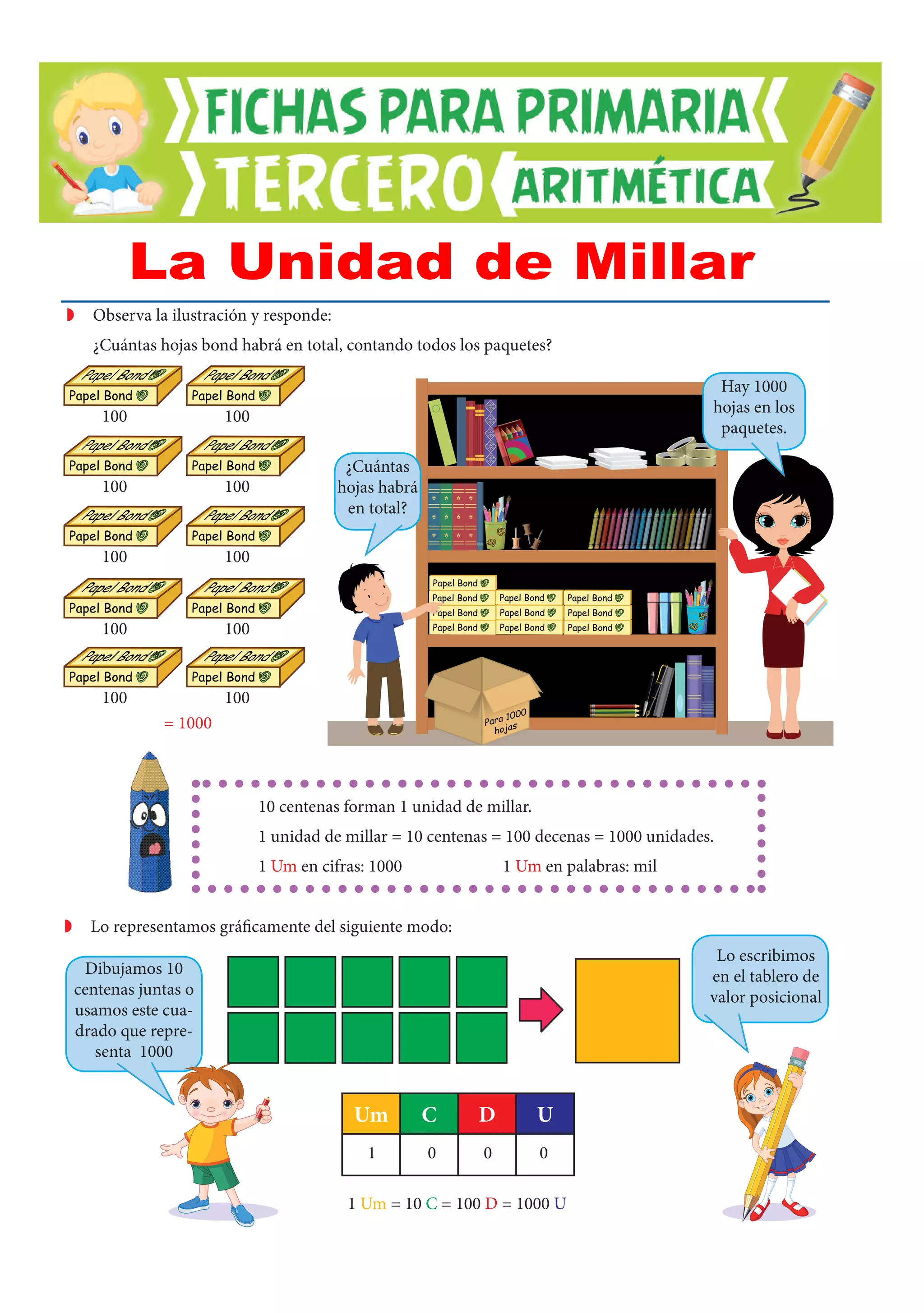 La unidad-de-millar-para-tercero-de-primaria | PDF