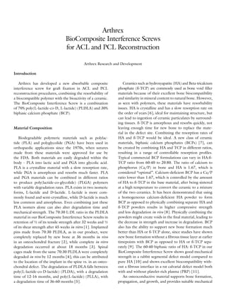La0150 b arthrex biocomposite white paper - ib | PDF