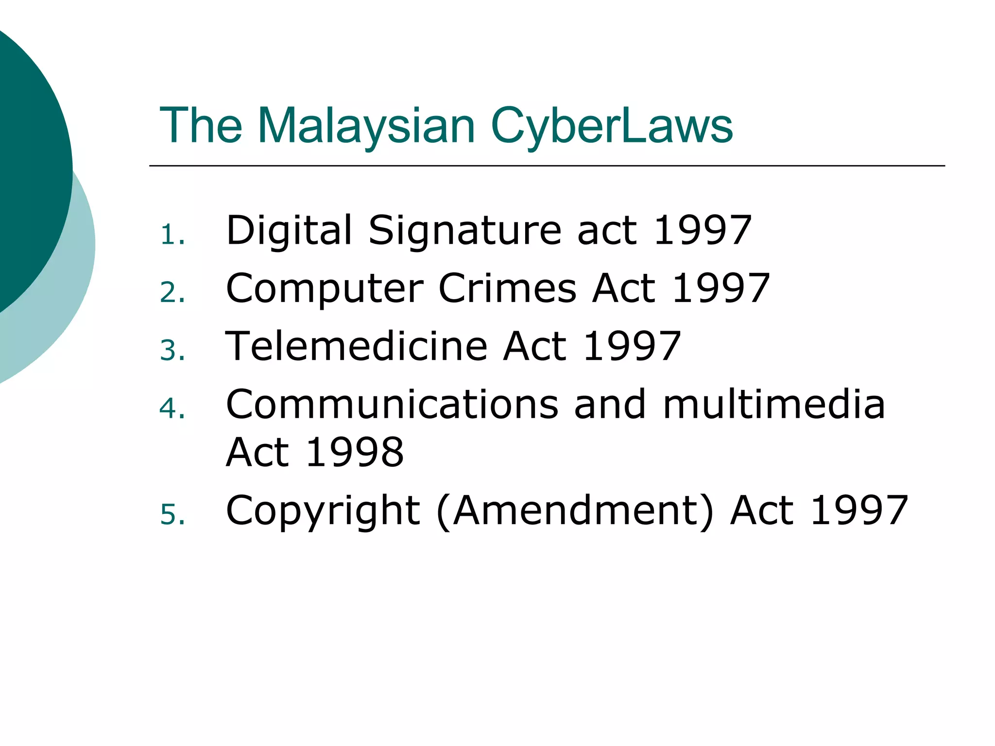 La1 Malaysia Cyber Laws | PPT