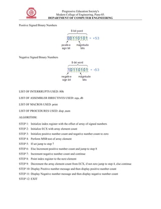 LA2-64 -bit assemby language program to count number of positive and ...