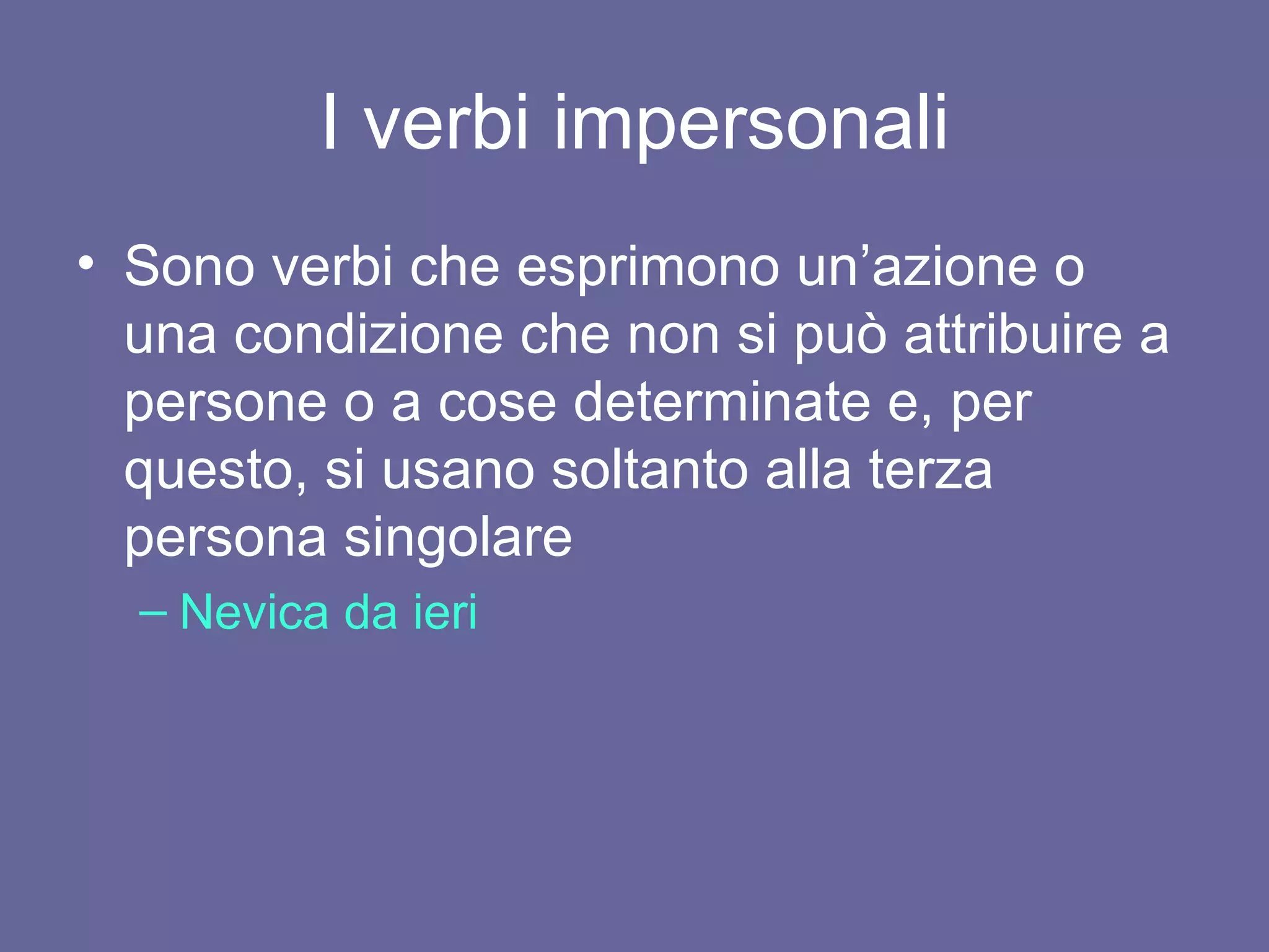 la forma impersonale del verbo | PPT