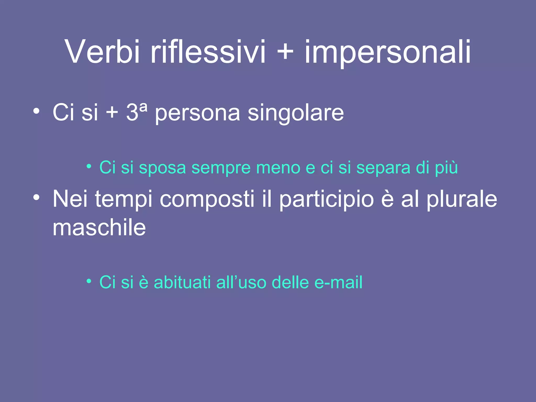 la forma impersonale del verbo | PPT
