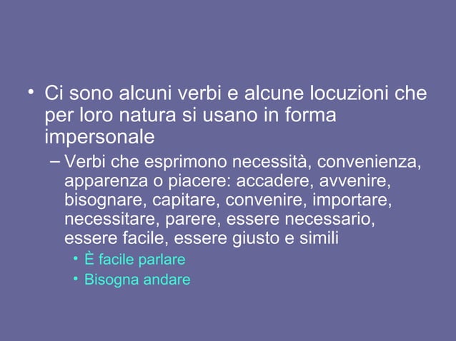 la forma impersonale del verbo | PPT