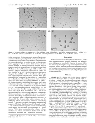 Photoactive Additives for Crosslinking Thin Polymer Films: Inhibition ...