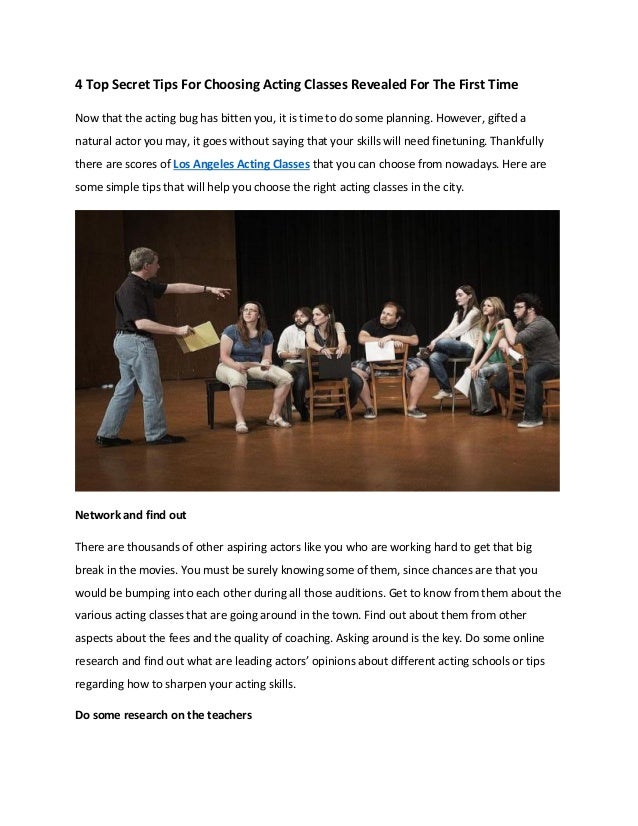 4 Top Secret Tips For Choosing Acting Classes Revealed For The First Time