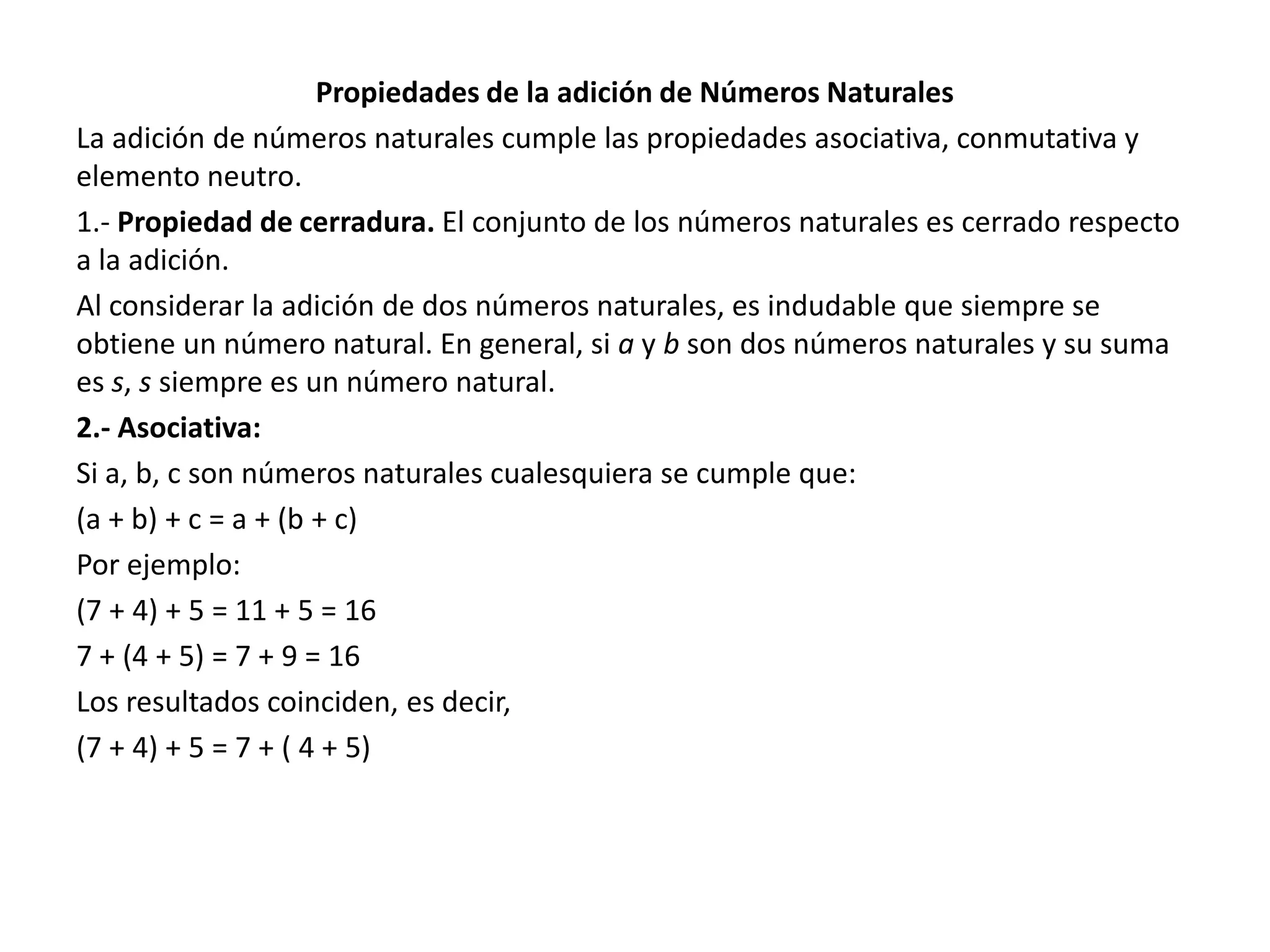 La adicion de numeros naturales | PPT