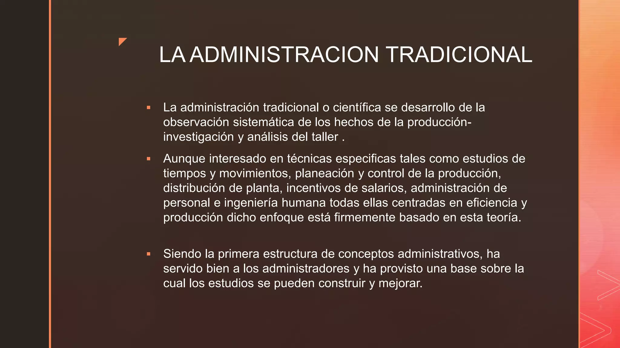 La administracion tradicional | PPTX