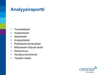 Laadunvarmistus laboratoriotyössä | PPT